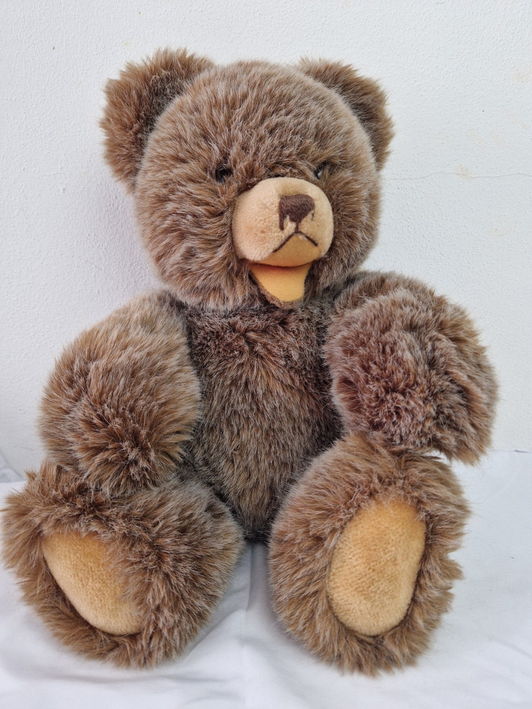 Hermann Teddy Bear Germany 1960's Vintage Open Mouth Bear Plush Toy ...