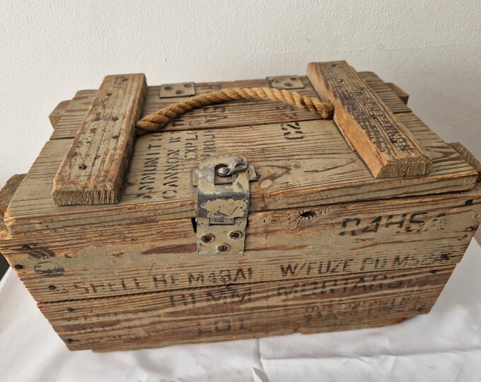 Vintage Wooden Ammo Crate R4HSA Cannon M52A2 Fuse Wood Box - Etsy