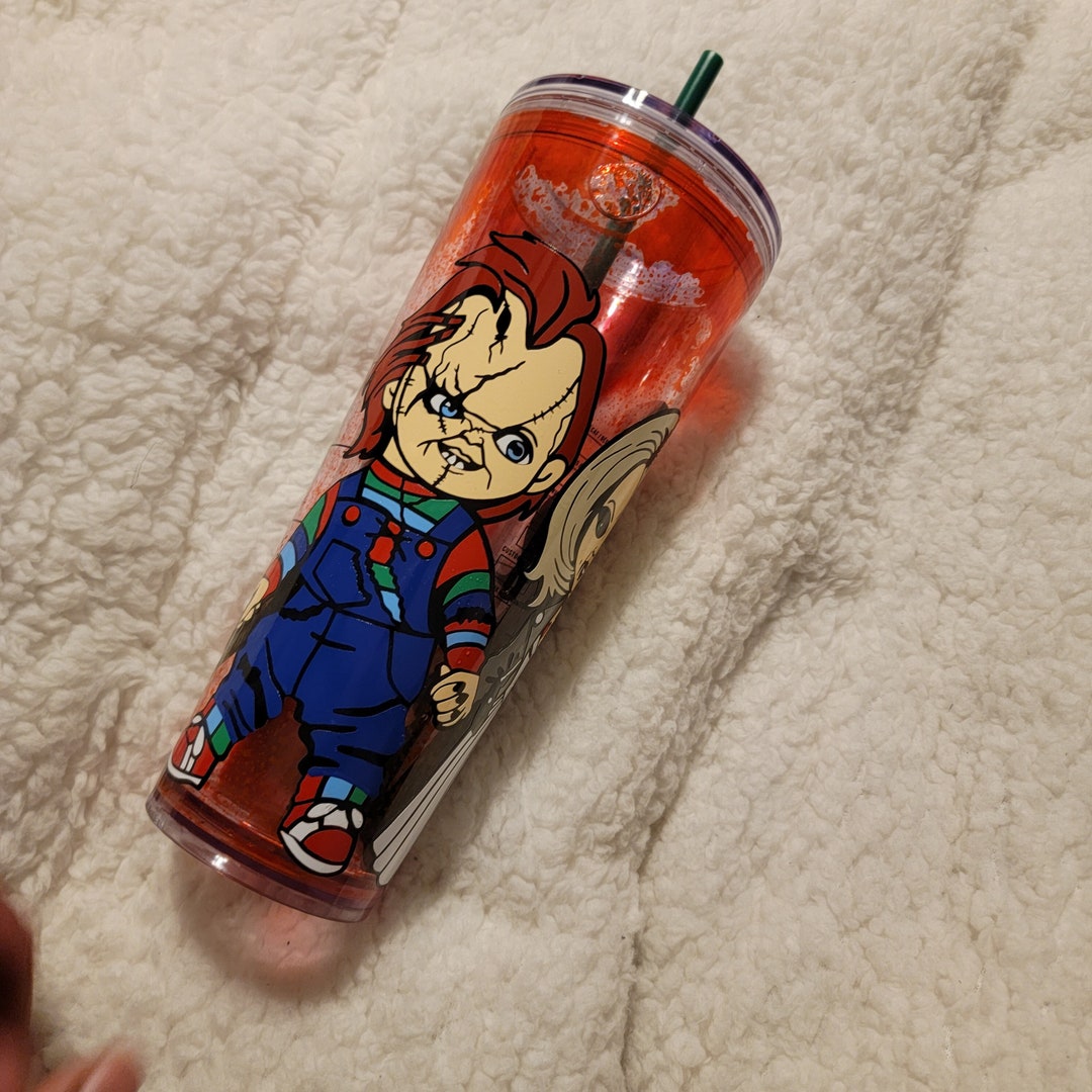 Chucky & Tiffany-bride of Chucky Blood Drip Lava Lamp Tumbler - Etsy ...