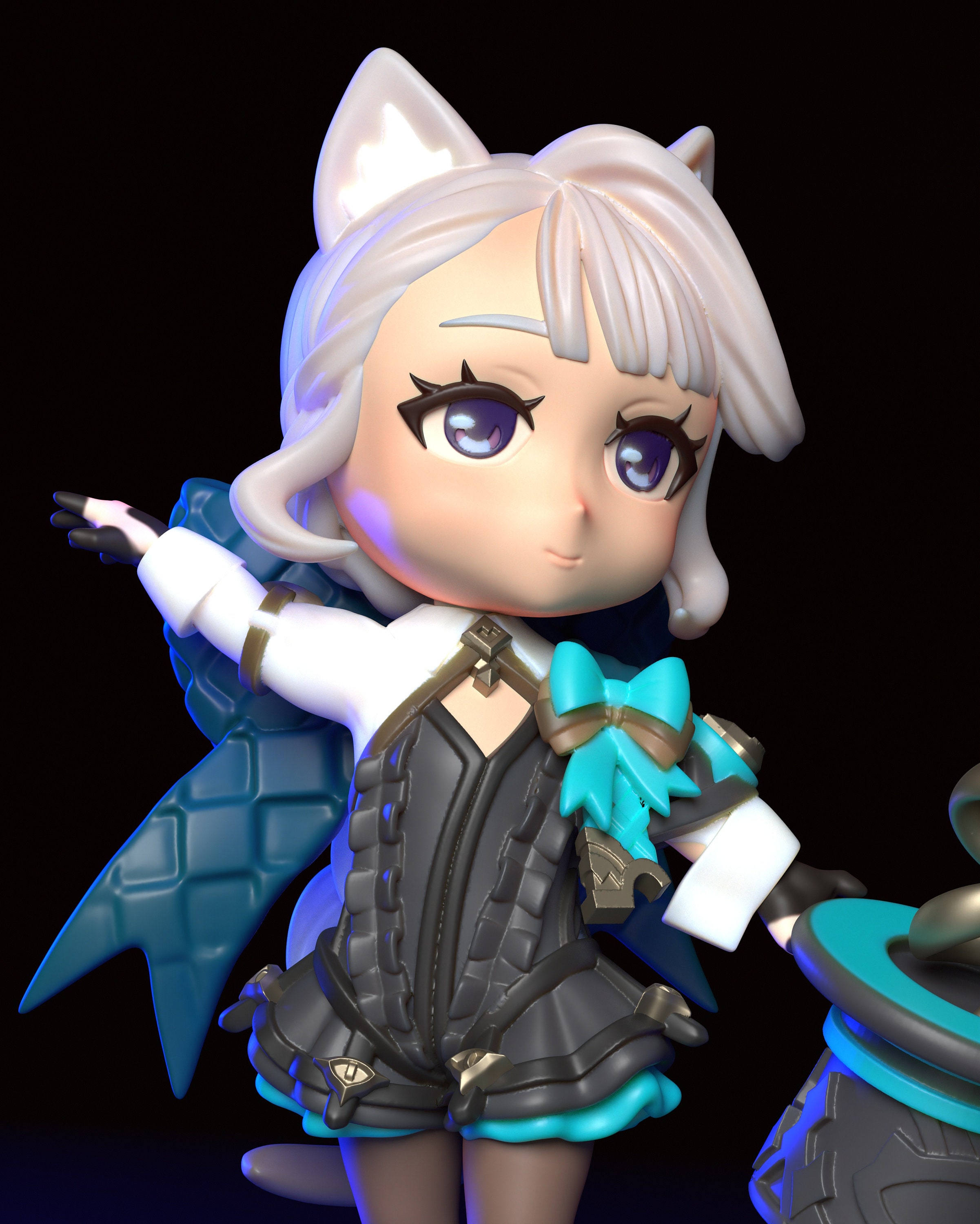 Chibi Lynette Genshin Impact Fan Art 3D Printed Resin Model Figure KIT ...