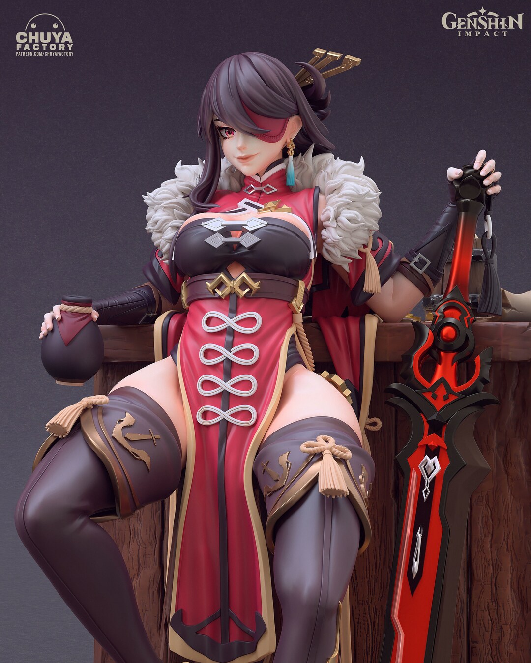 Beidou FAN ART Genshin Impact 3D Printed Resin Model Figure KIT - Etsy Australia