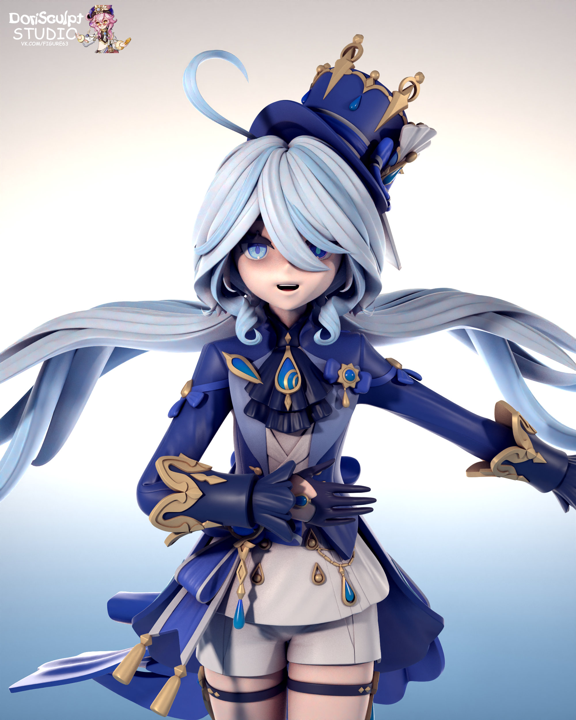 Furina FAN ART Genshin Impact 3D Printed Resin Model Figure KIT - Etsy