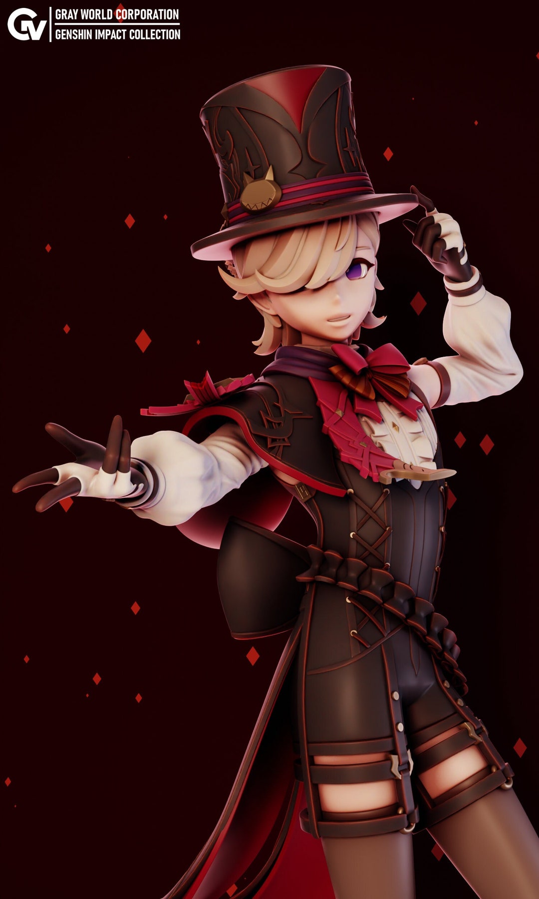 Lyney Genshin Impact Fan Art 3D Printed Resin Model Figure KIT - Etsy