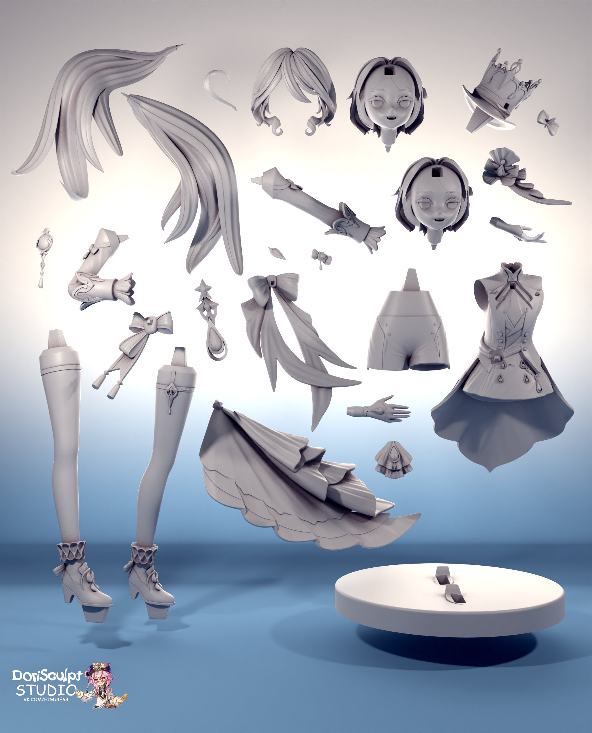 Furina FAN ART Genshin Impact 3D Printed Resin Model Figure KIT - Etsy