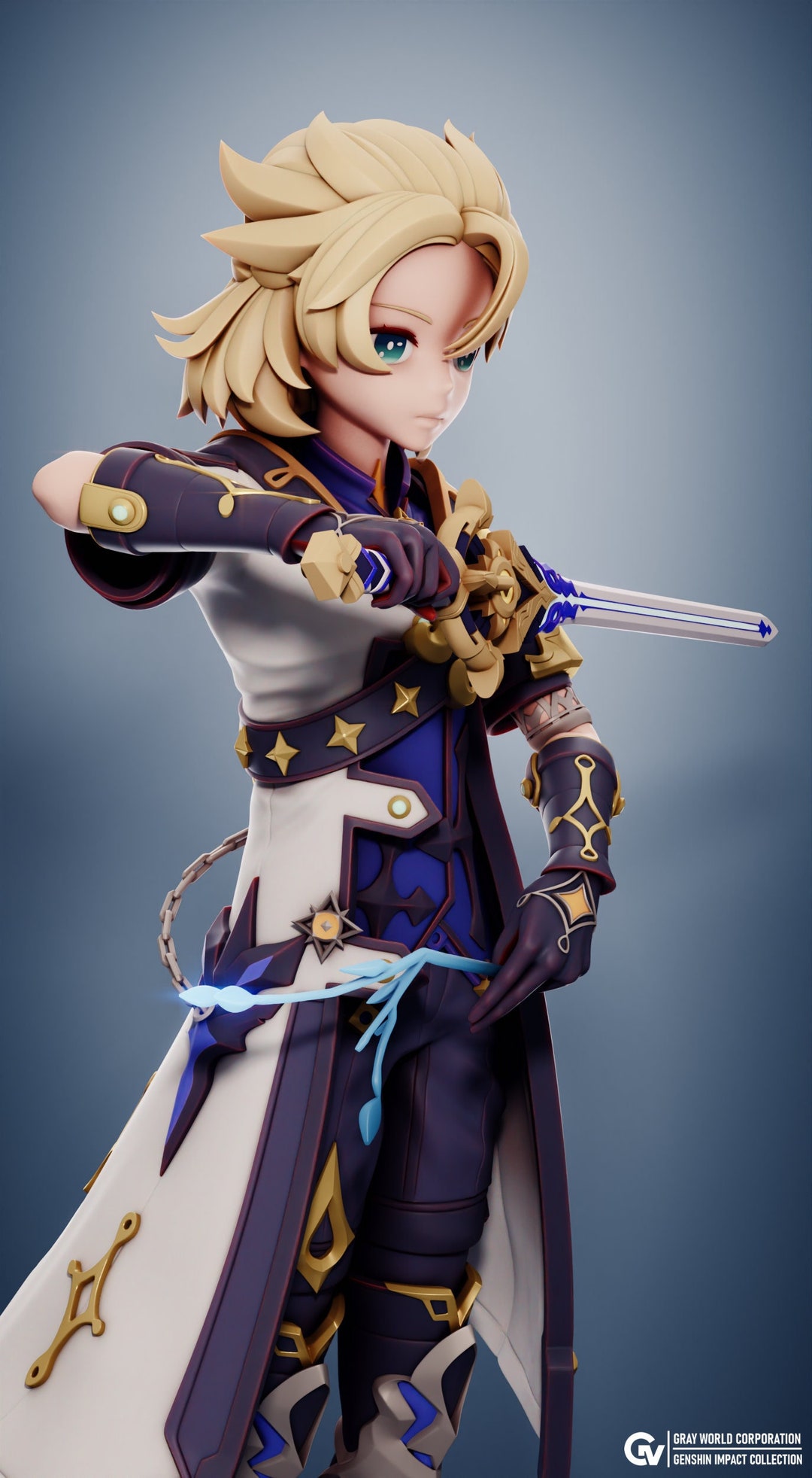 Albedo Genshin Impact Fan Art 3D Printed Resin Model Figure KIT - Etsy