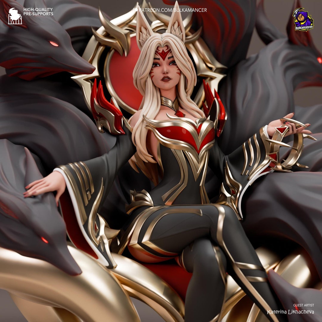 Ahri FAN ART League of Legends 3D Printed Resin Model Figure KIT - Etsy