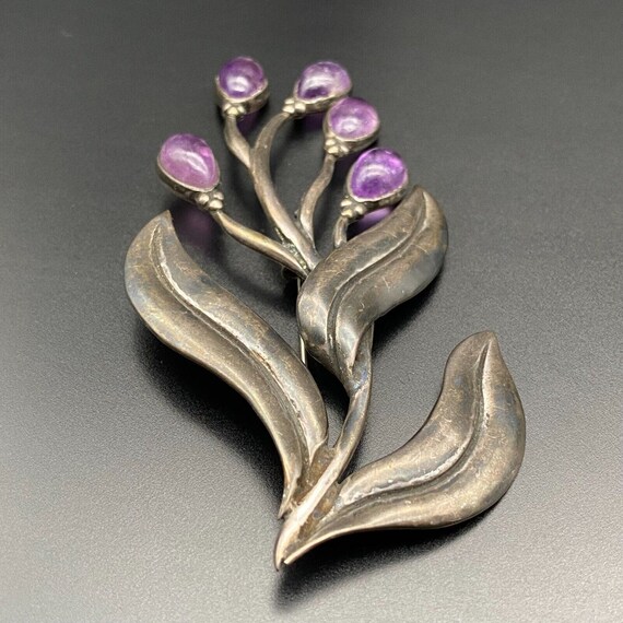 Vintage Amethyst 980 Sterling Silver 103 Pin Brooch Gem vintage-amethyst-980-sterling-silver-103-pin-brooch-gem