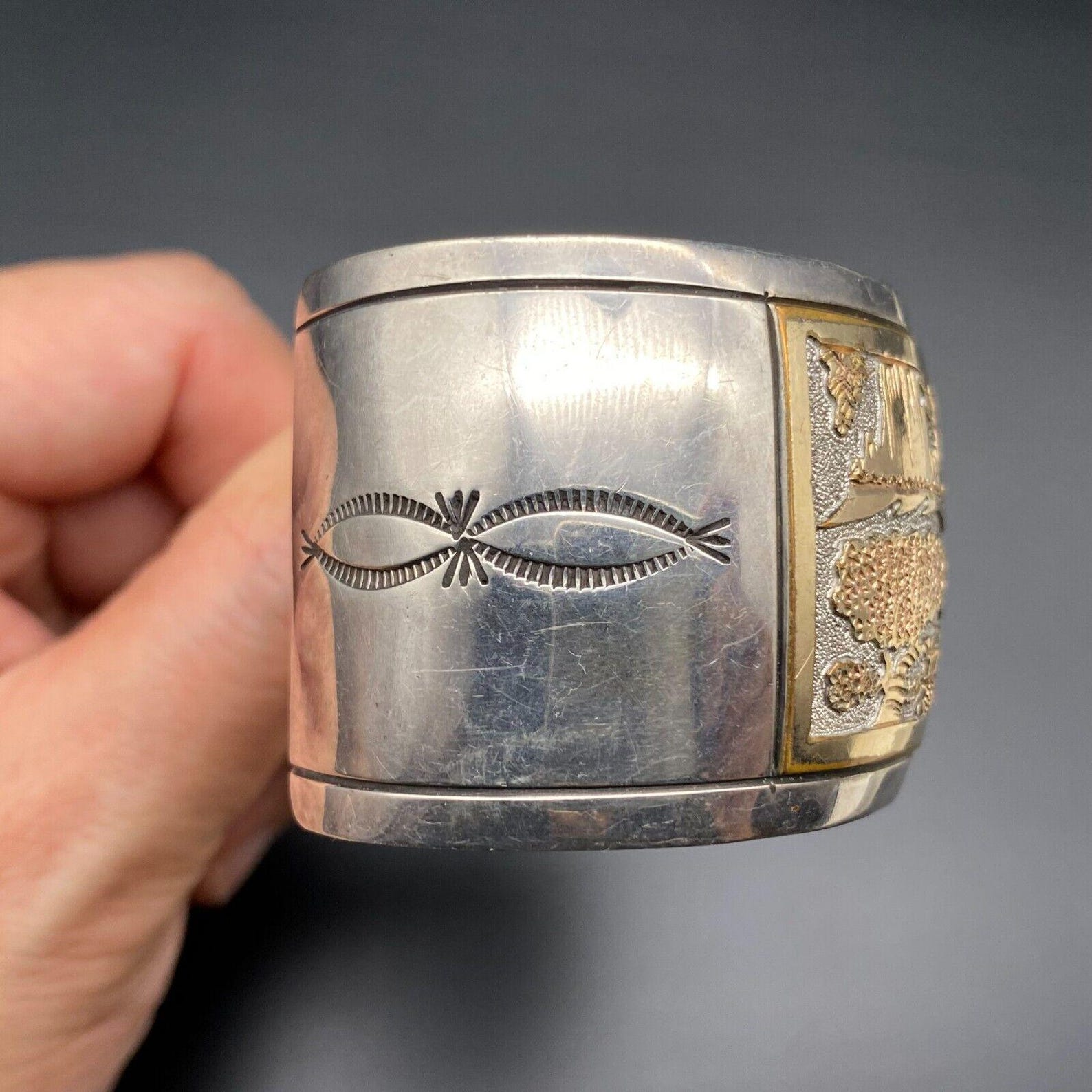 Vintage Navajo Storyteller Horse Hogan Cornstalk Sterling Silver ...