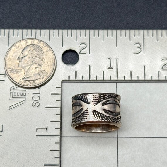 Vintage Navajo Native Hand Stampwork Sterling Silver … - Gem