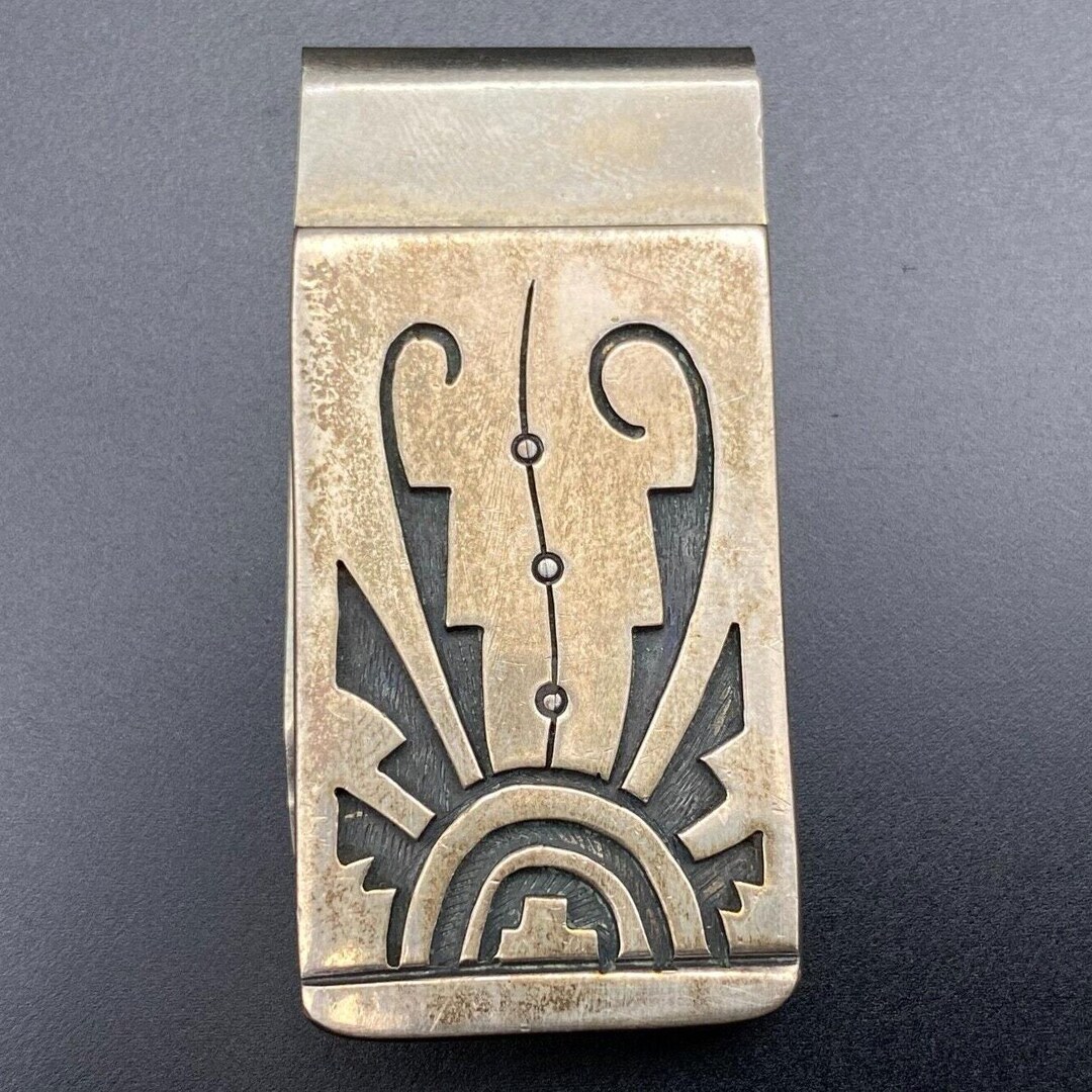 Vintage Hopi Victor Coochwytewa Native Prayer Feathers Silver Money ...