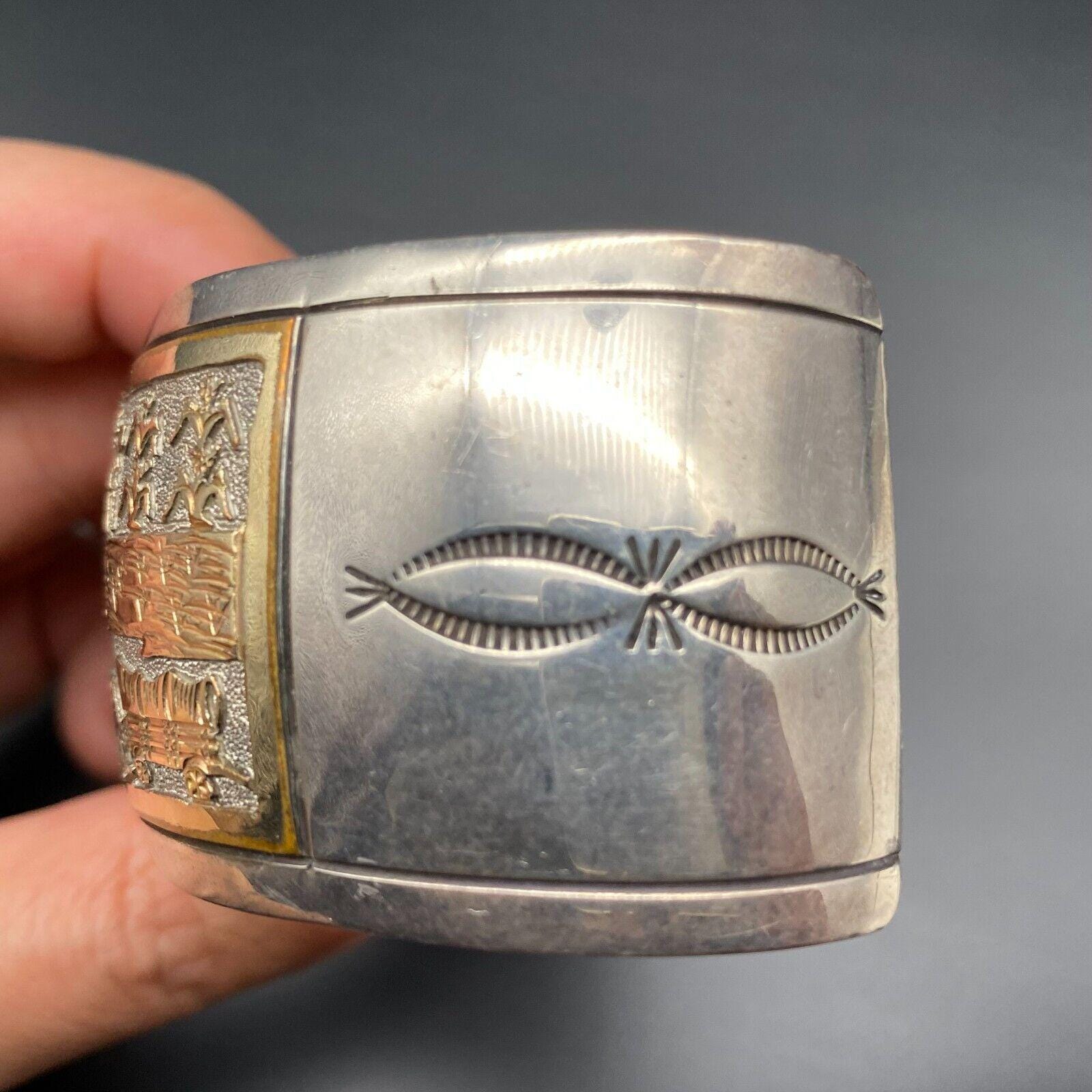Vintage Navajo Storyteller Horse Hogan Cornstalk Sterling Silver ...
