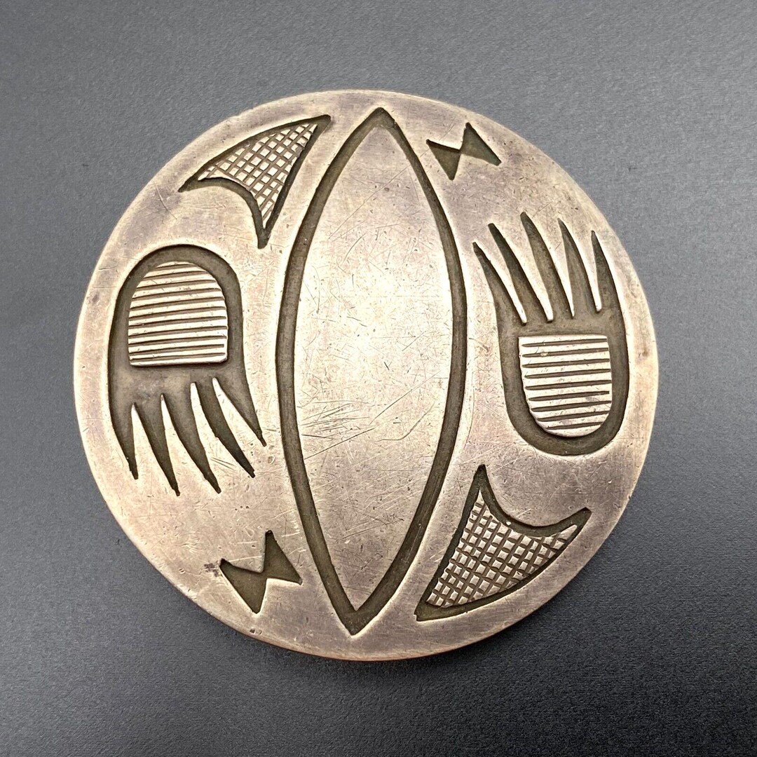 Vintage Navajo UITA22 Native Bear Track Silver Belt Buckle 1-1/4 - Etsy