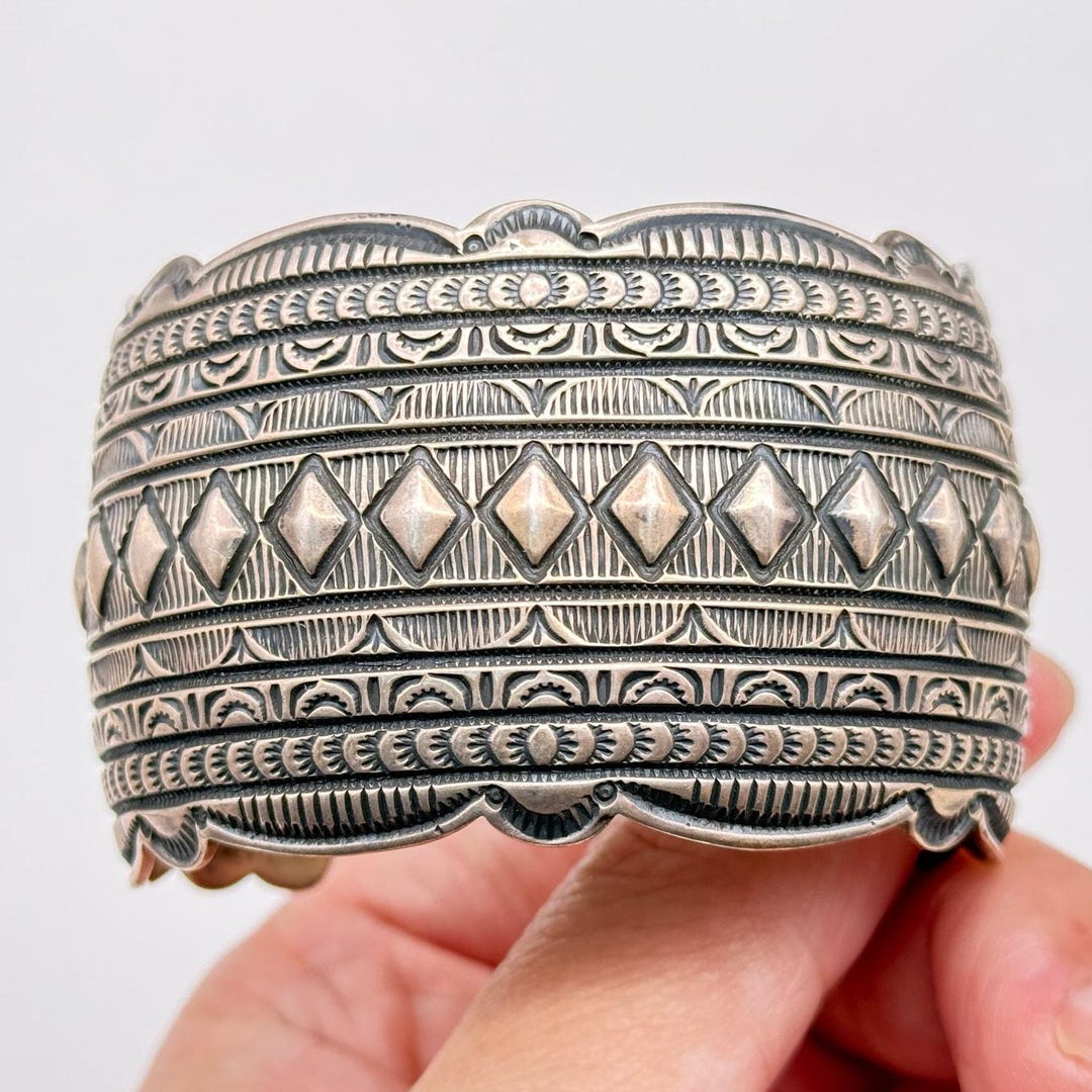 Vintage Navajo Native Darryl Becenti Sterling Silver Bracelet Cuff 6. ...