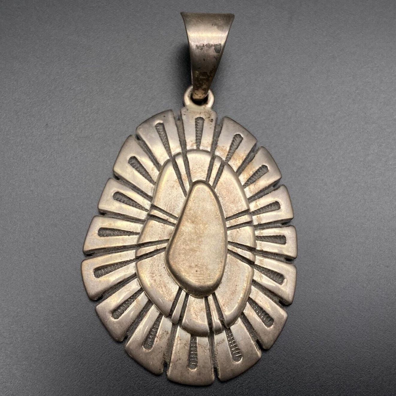 Vintage Navajo Native Thomas Jim Sterling Silver Dangle Pendant - Etsy