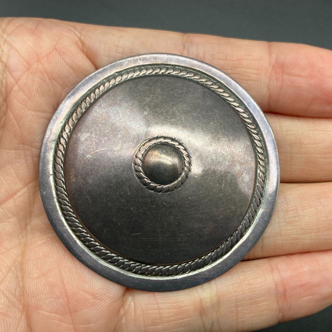 Vintage Navajo Arts and Crafts Guild Concho Stamped Sterling Silver Pin ...