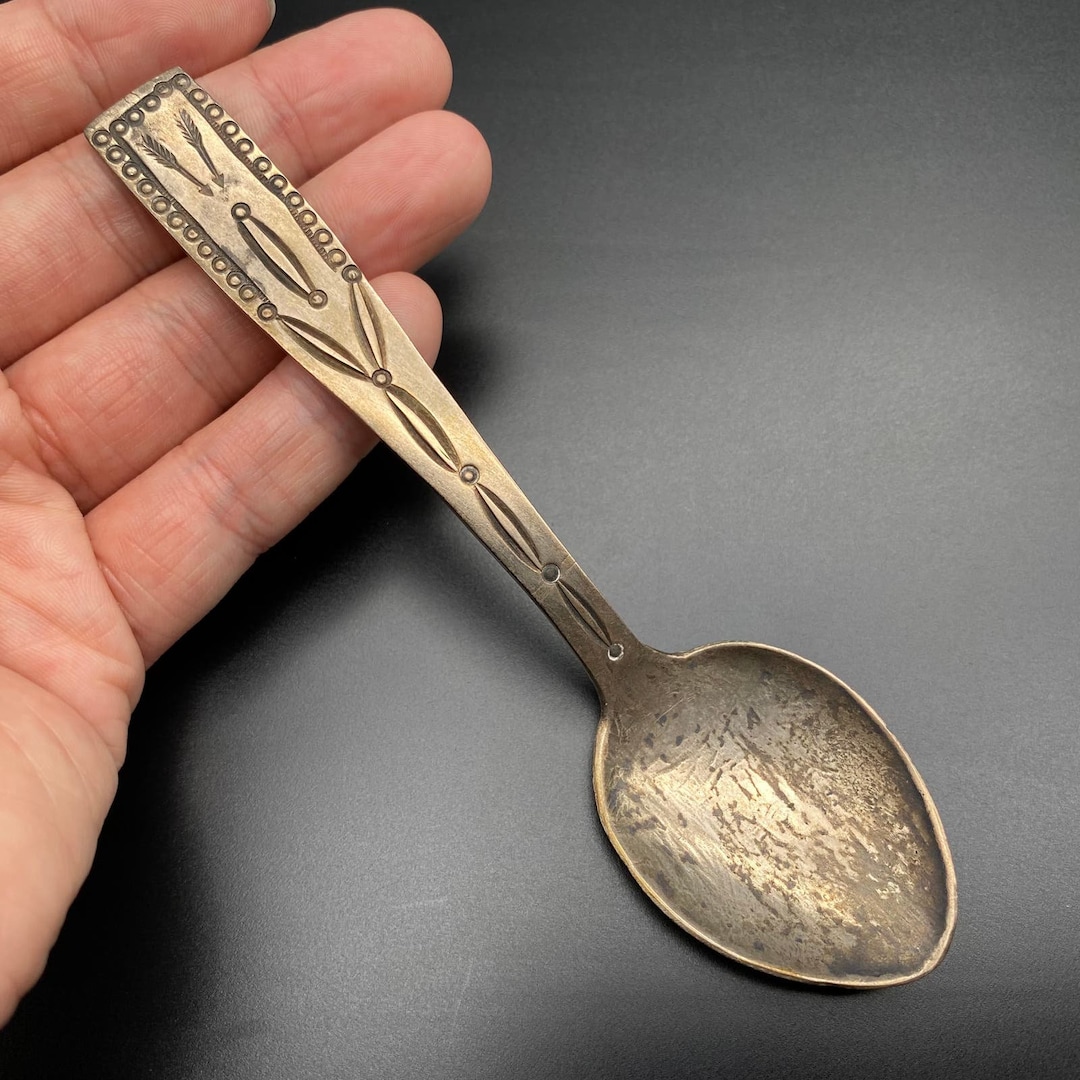 Vintage Navajo Native Arrow Hand Stamped Silver Spoon - Etsy