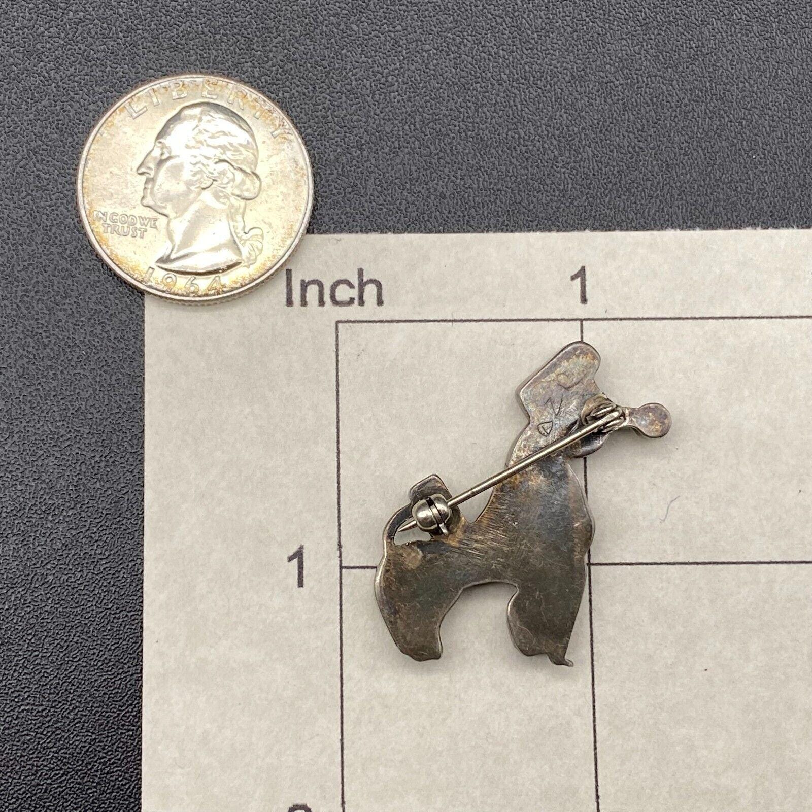 Vintage Zuni Poodle Dog Turquoise MOP Silver Pin Brooch - Etsy
