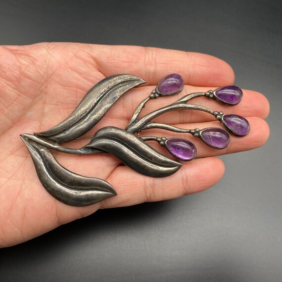 Vintage Amethyst 980 Sterling Silver 103 Pin Brooch Gem vintage-amethyst-980-sterling-silver-103-pin-brooch-gem