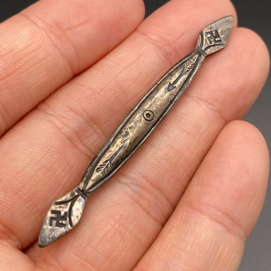 Vintage Navajo Native Whirling Log Arrow Silver Stamped Pin Brooch - Etsy