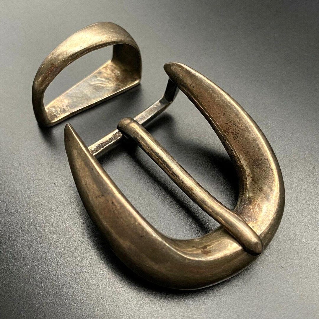 Vintage Navajo Harvey Begay Native Sterling Silver Belt Buckle 1-1/8 ...