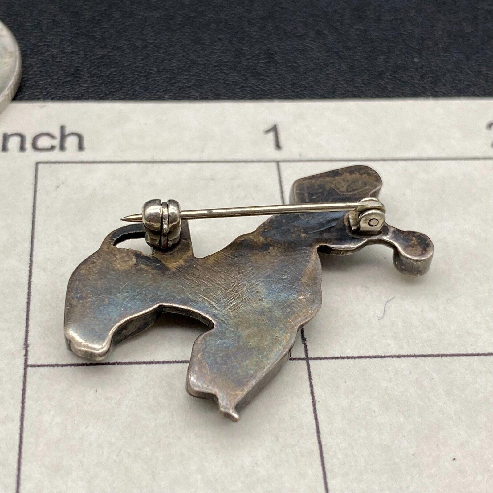 Vintage Zuni Poodle Dog Turquoise MOP Silver Pin Brooch - Etsy