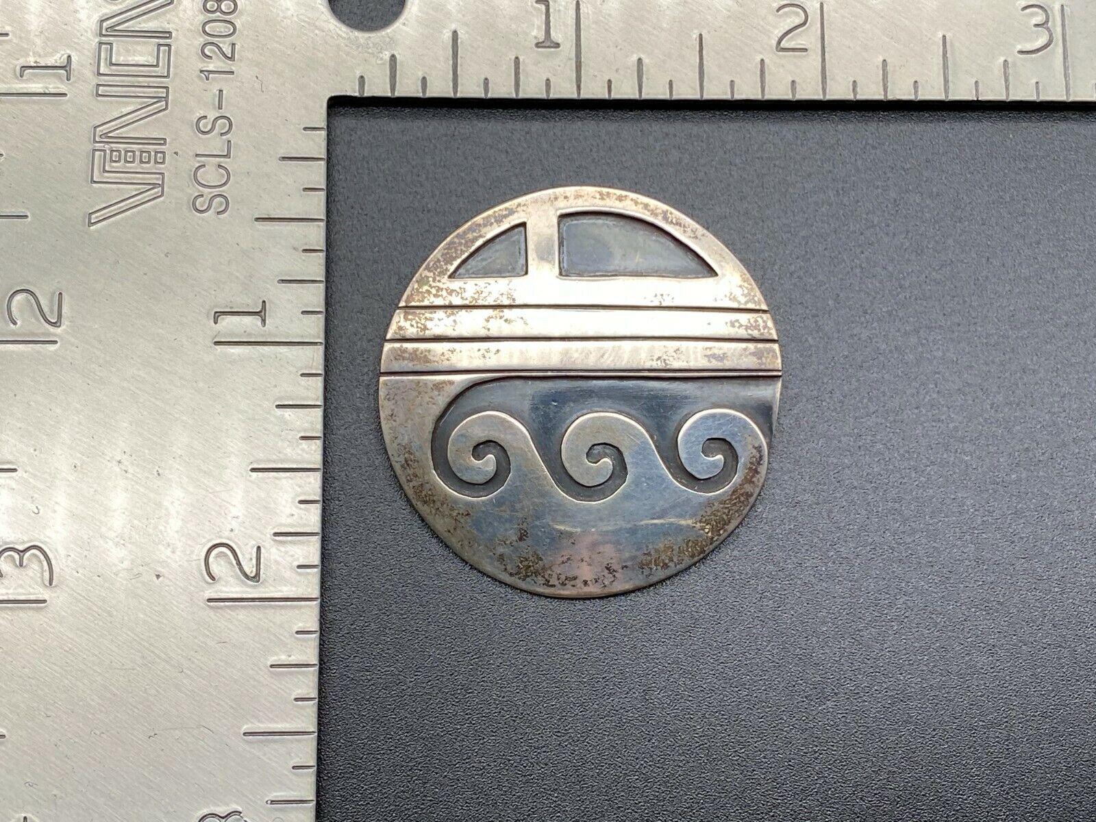 Vintage Hopi Native Douglas Holmes Water Waves Sterling Silver Pin ...