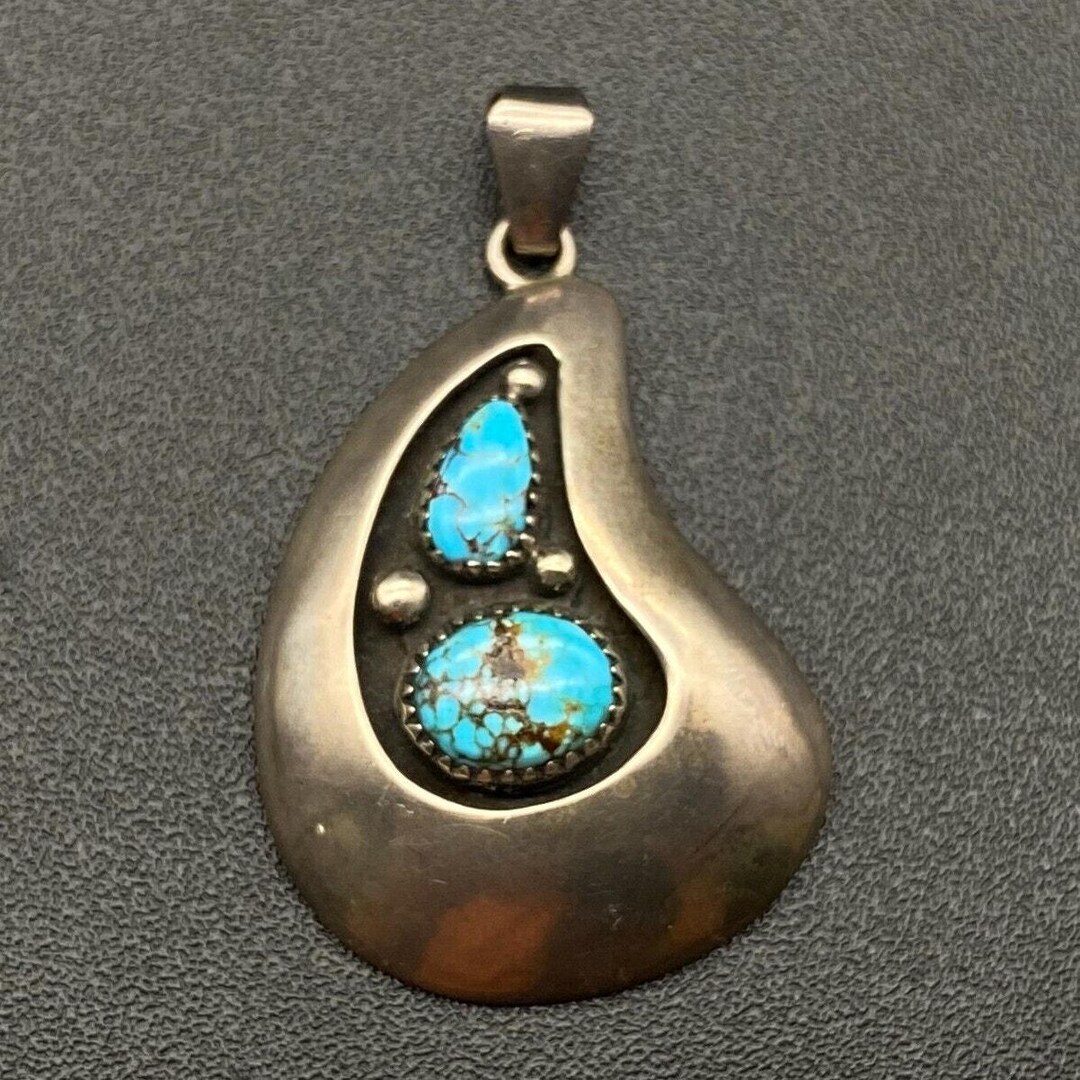 Vintage Anglo Native Frank Patania Sterling Silver Shadow Box Turquoise ...