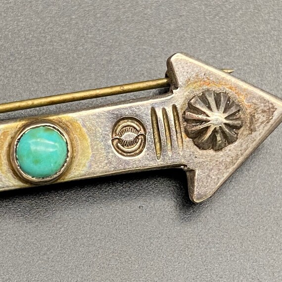 Vintage Navajo Turquoise Arrow Concho Hand Stamped St… - Gem