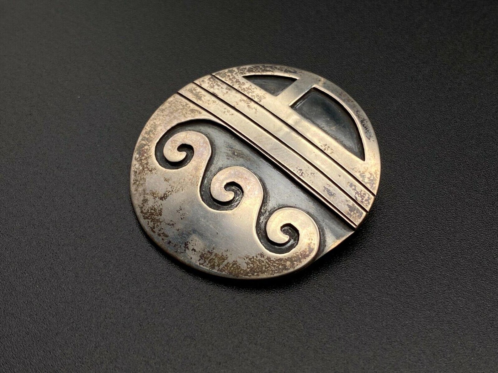 Vintage Hopi Native Douglas Holmes Water Waves Sterling Silver Pin ...