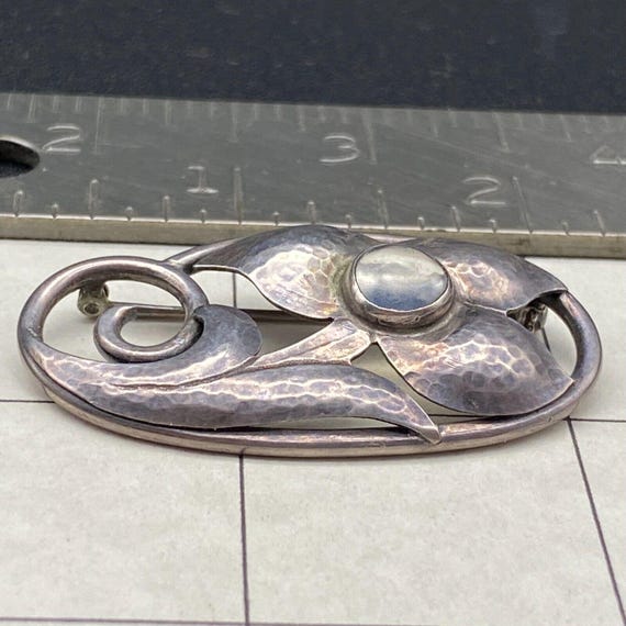 Vintage Georg Jensen 820 Moonstone Flower Handwrought… - Gem