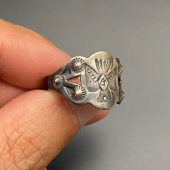 Vintage Navajo Native Thunderbird Arrow Hand Stamped … - Gem