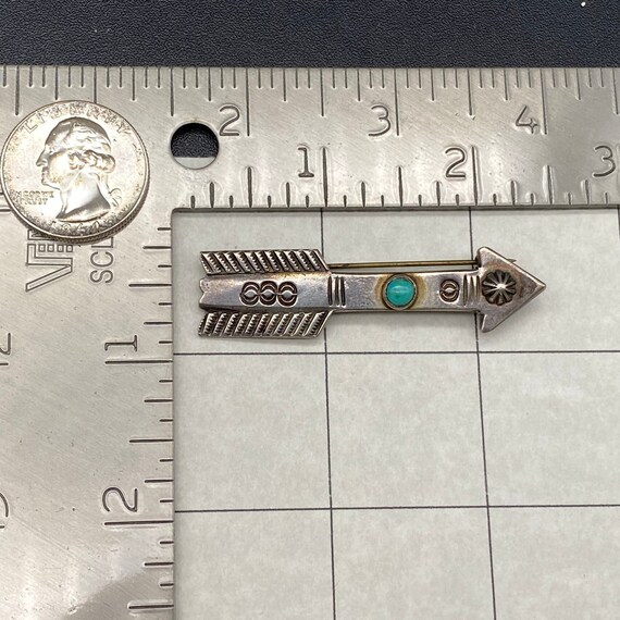 Vintage Navajo Turquoise Arrow Concho Hand Stamped St… - Gem