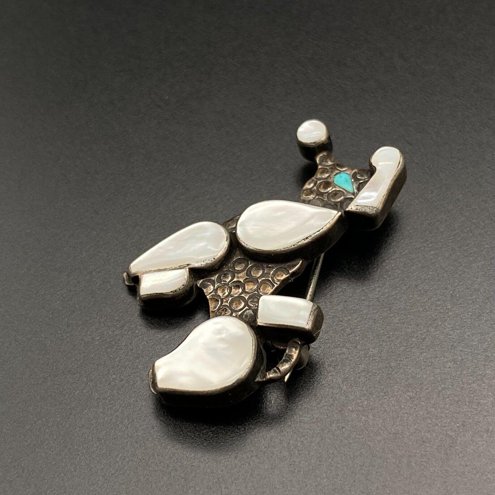 Vintage Zuni Poodle Dog Turquoise MOP Silver Pin Brooch - Etsy