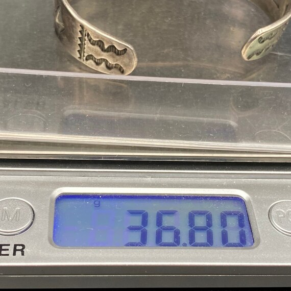 Vintage Navajo Native Whirling Log Hand Stamped Silve… - Gem