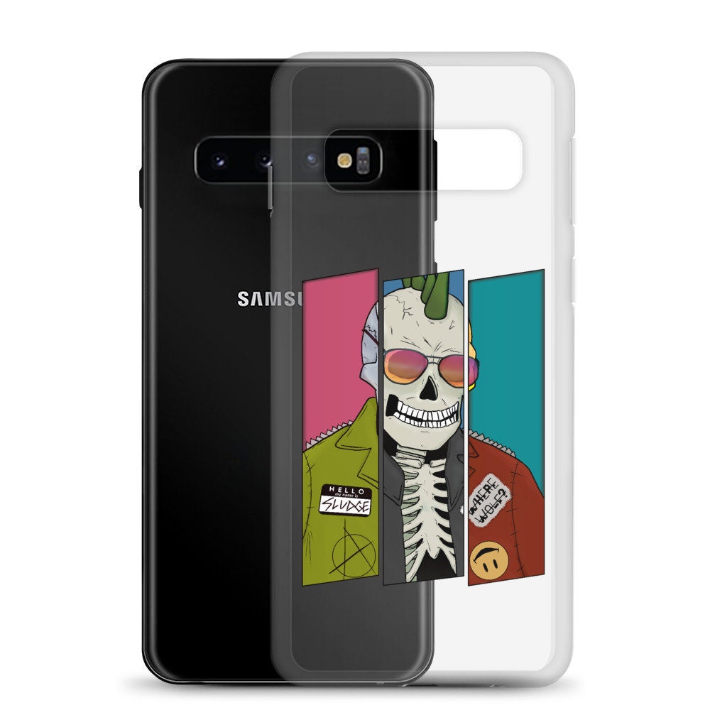 Punk Skeleton Clear Samsung Case | Skeleton Phone Case | Halloween ...