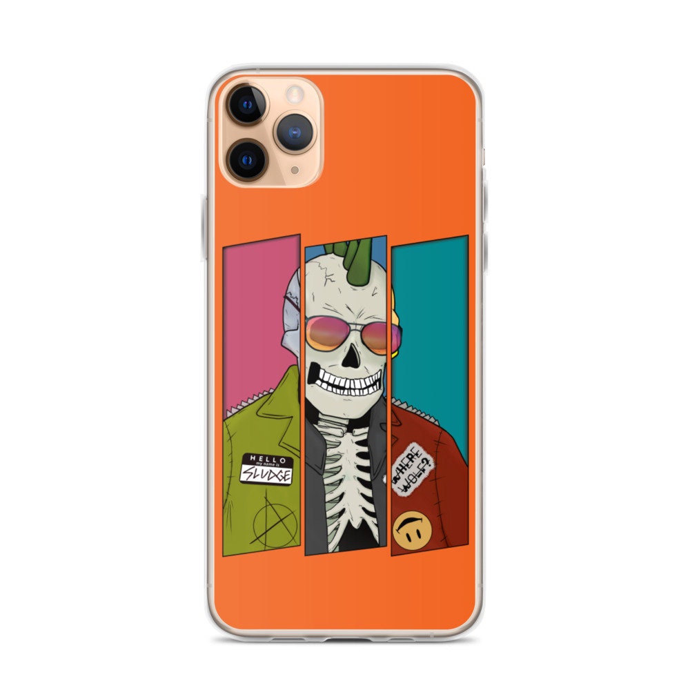 Punk Skeleton Orange iPhone Case Skeleton Phone Case Halloween Phone ...