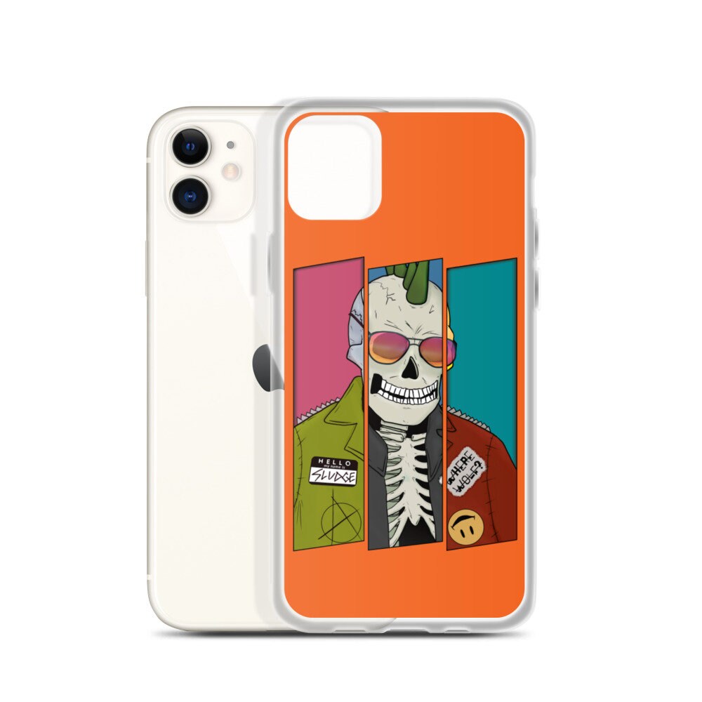 Punk Skeleton Orange iPhone Case Skeleton Phone Case Halloween Phone ...