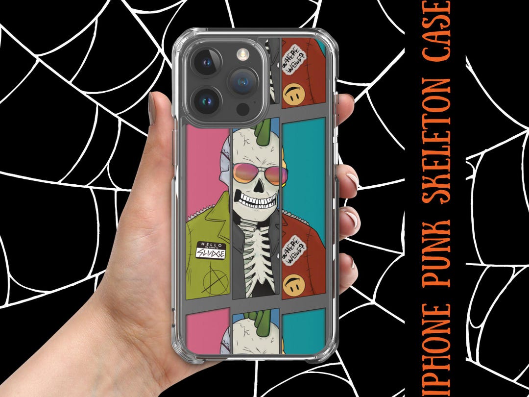 Punk Skeleton Clear iPhone Case | Skeleton Phone Case | Halloween Phone ...