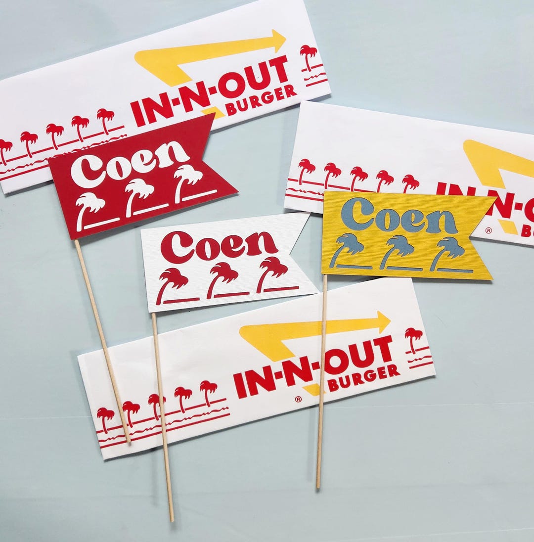 Burger Themed Name Pennant Flags - Birthday Party Supplies Decorations ...