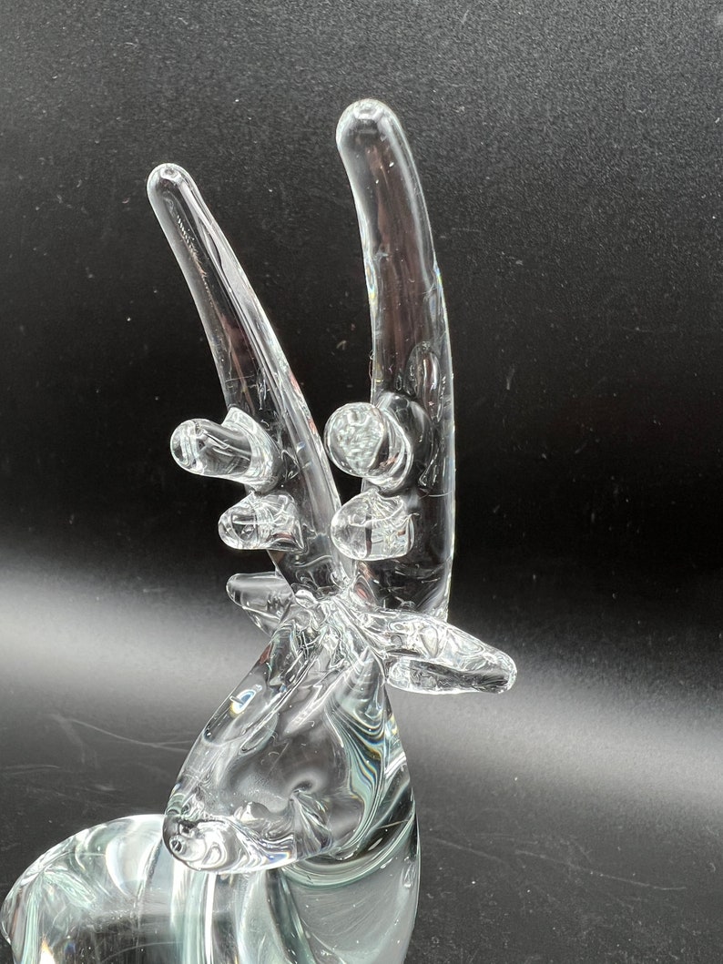 Handblown Art Glass Reindeer Crystal Clear - Etsy