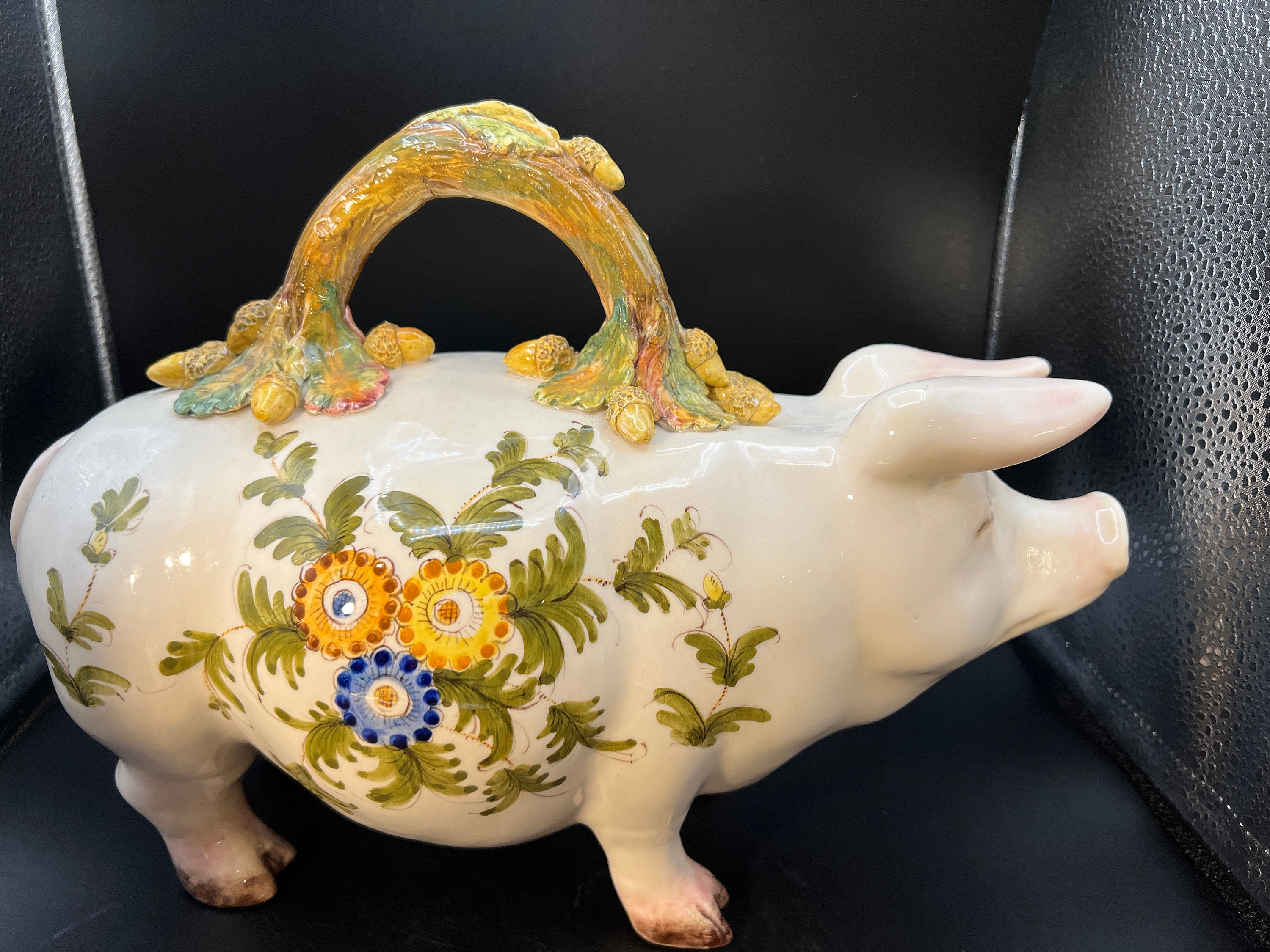 Adorable Pig Hog Figurine Made in Italy With Acorn Handle Hand - Etsy