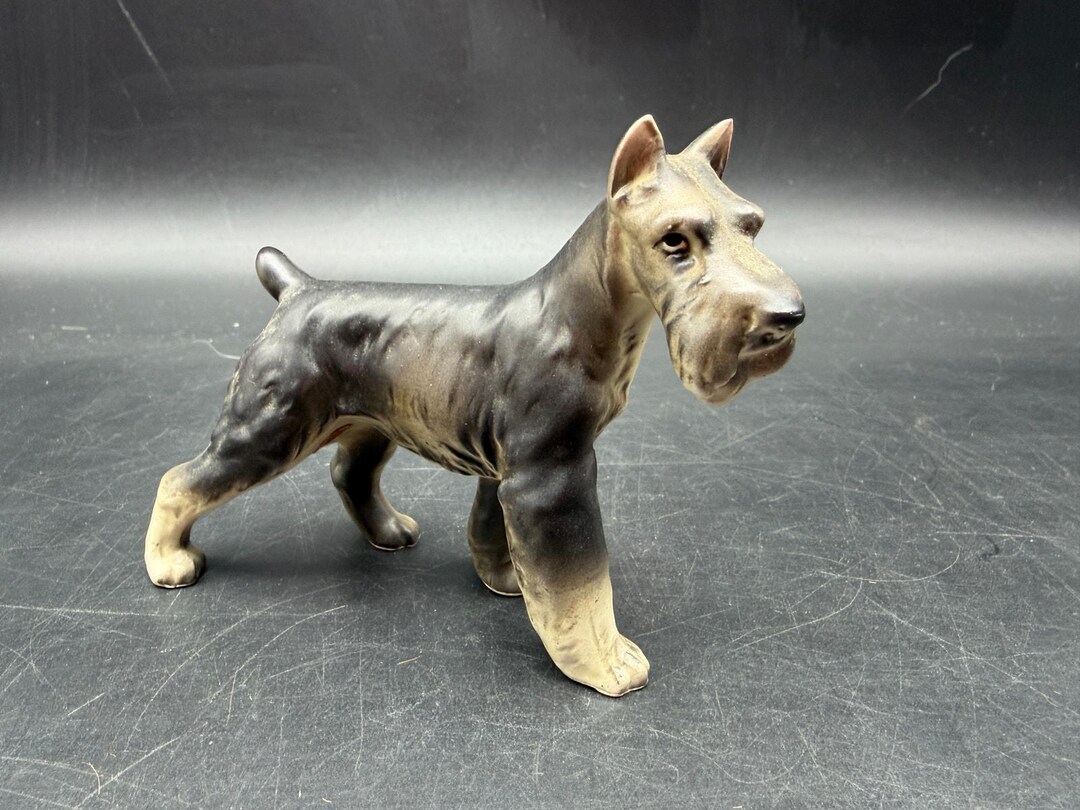 Vintage Porcelain Schnauzer Dog 1950's Japan - Etsy