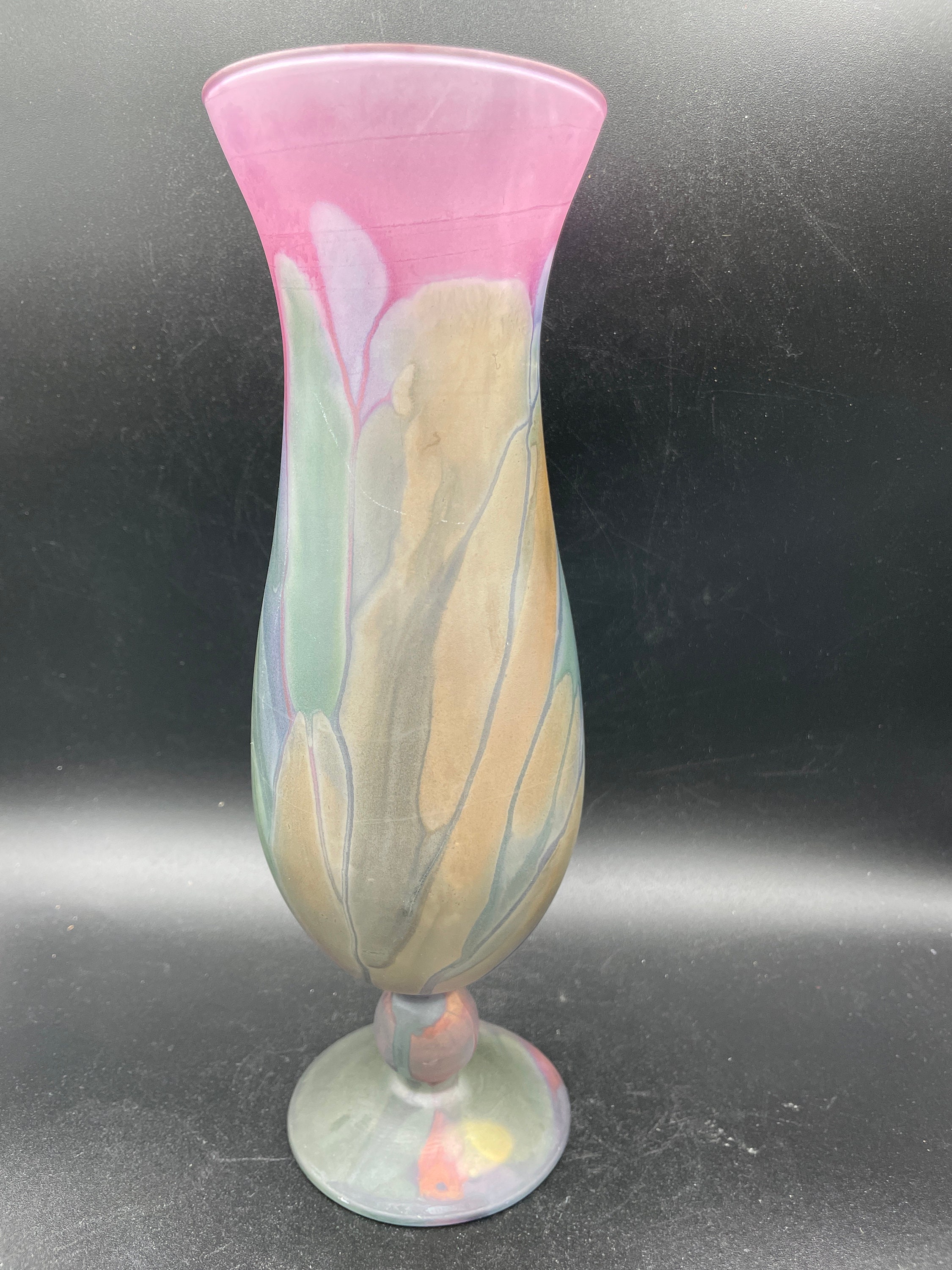 Art Nouveau Rueven Hand Painted Glass Vase - Etsy