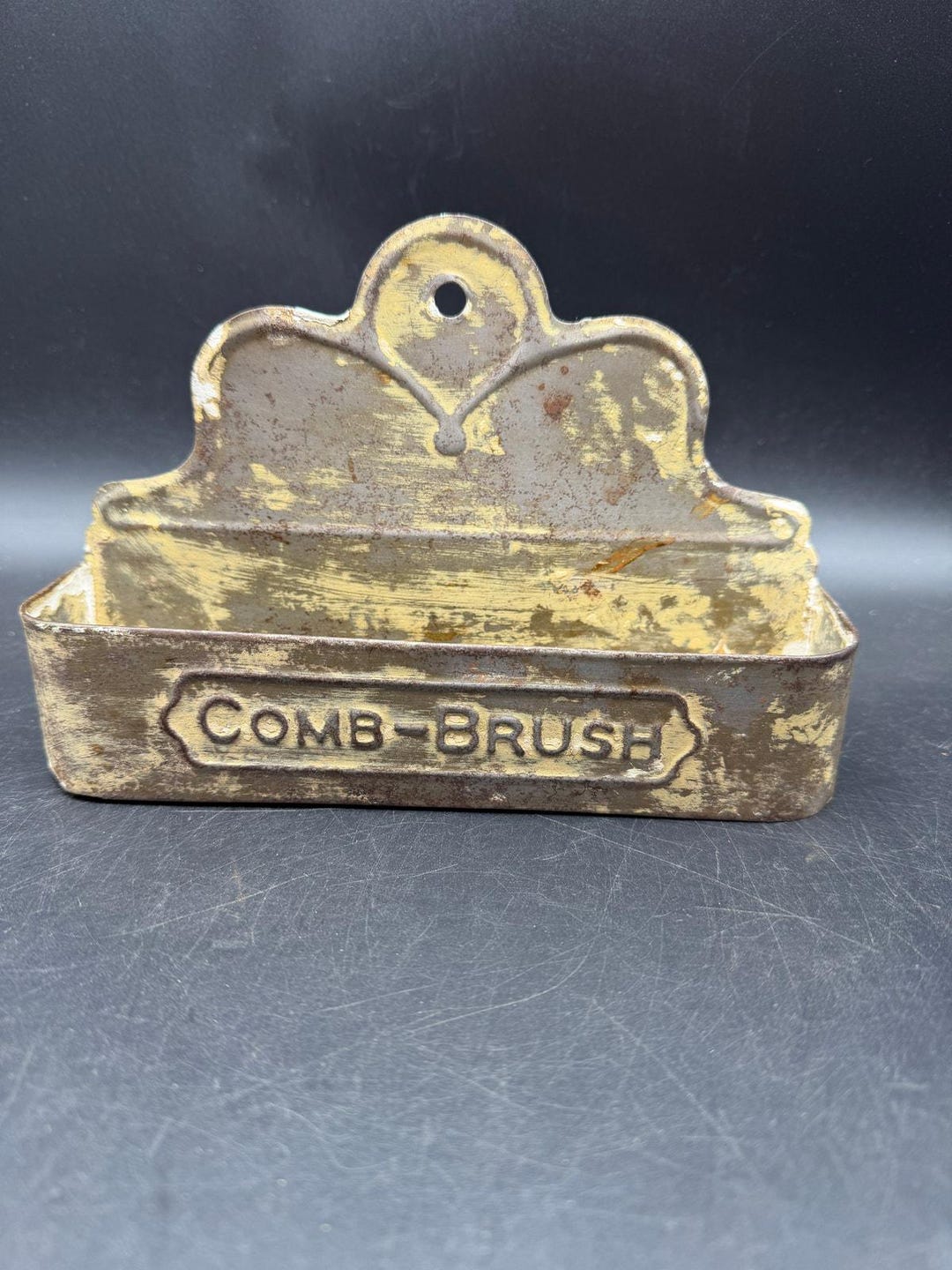 Antique Tin Comb - Brush Hanging Container Country Chic Farmhouse - Etsy