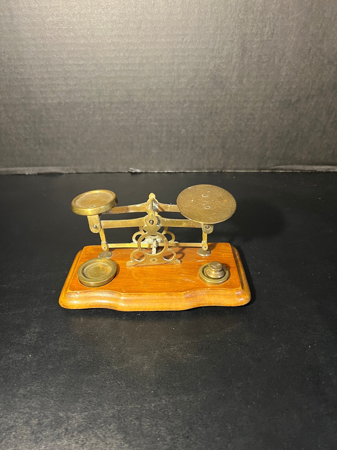 Antique Postage Mail Scale Brass and Wood With 3 Weights - Etsy