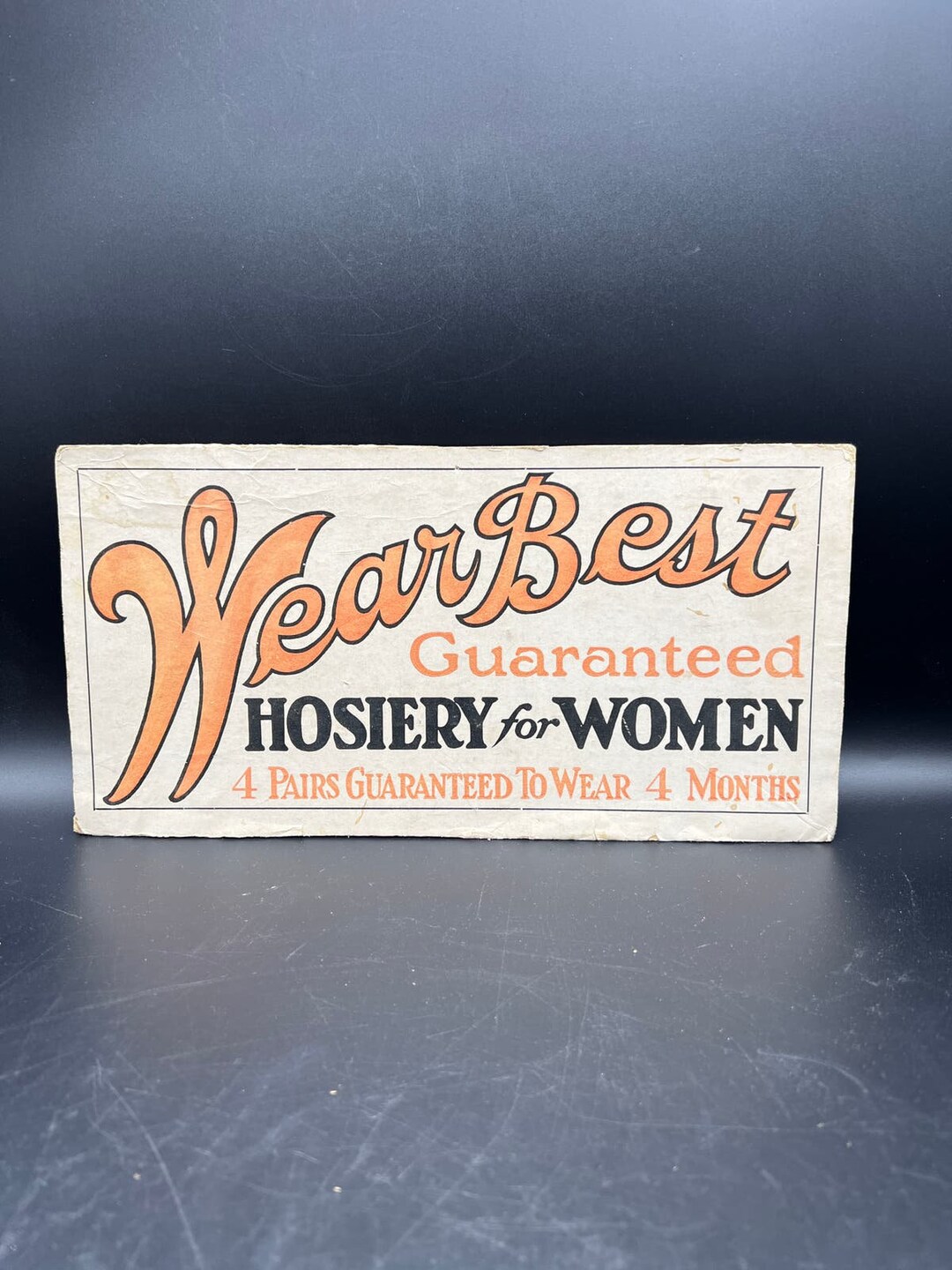 Cardboard Advertising Store Placard Wear Best Hosiery for Women 1950's ...