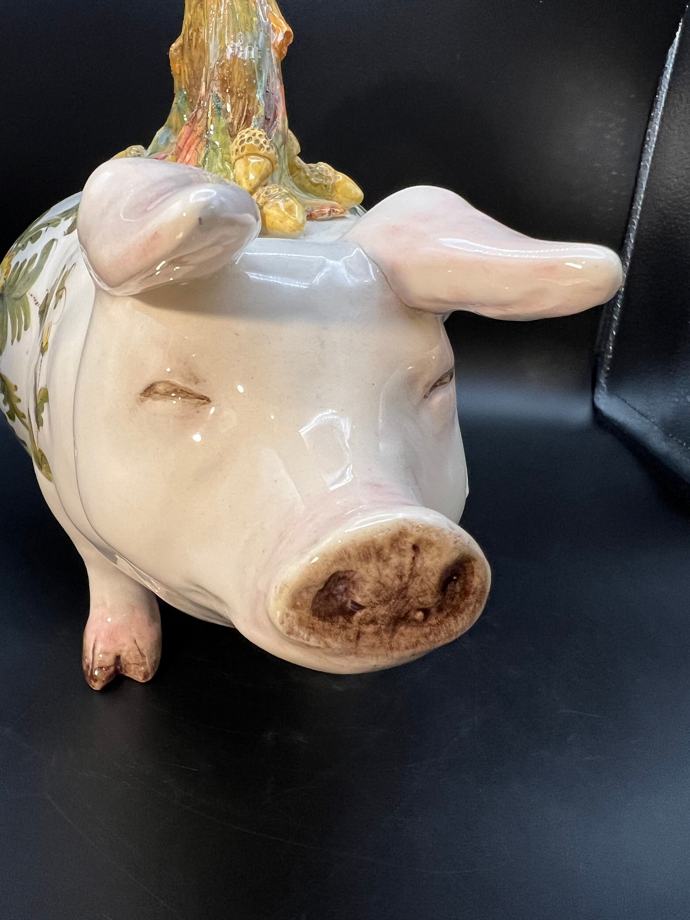 Adorable Pig Hog Figurine Made in Italy With Acorn Handle Hand - Etsy