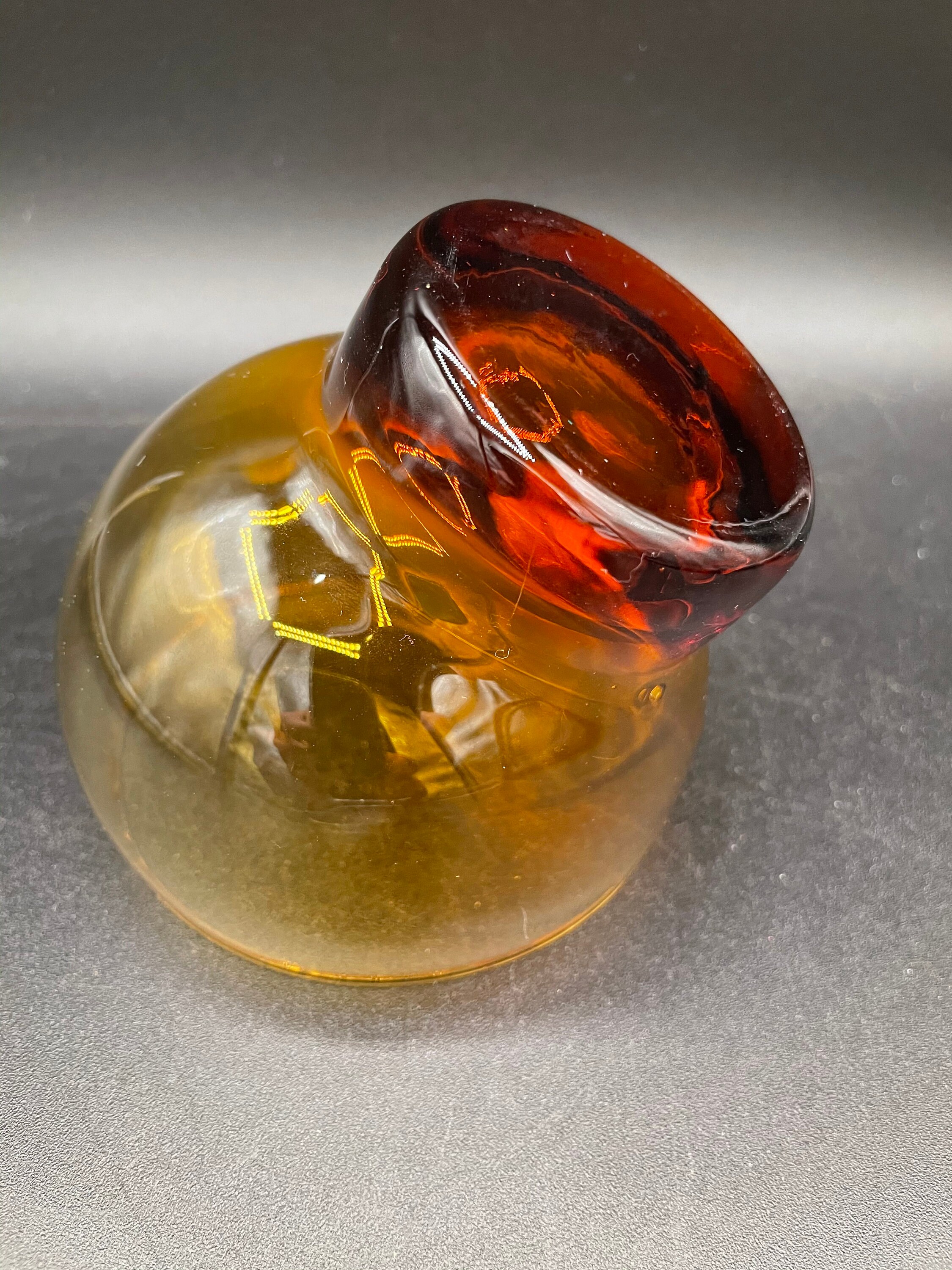 Vintage MCM Unusual Odd Cocktail Set Amber Glass Martini Mixer | Etsy