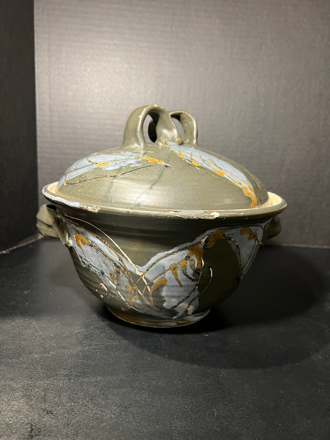 Abstract Studio Art Pottery Large Casserole With Lid - Etsy