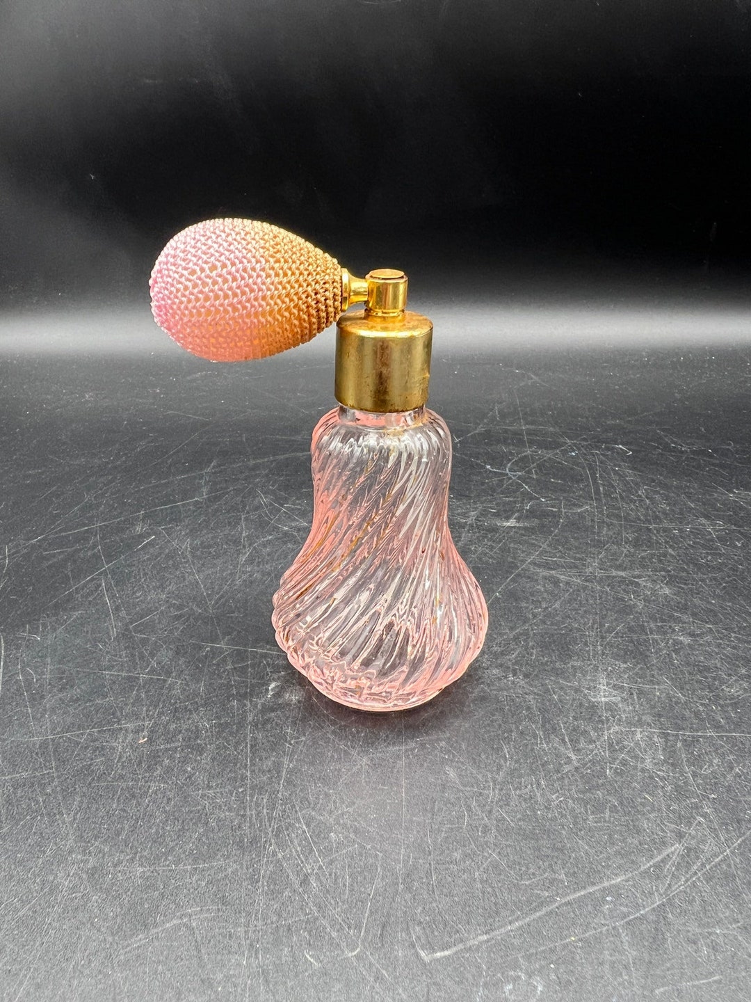 Vintage Pink Swirl Glass Perfume Atomizer - Etsy